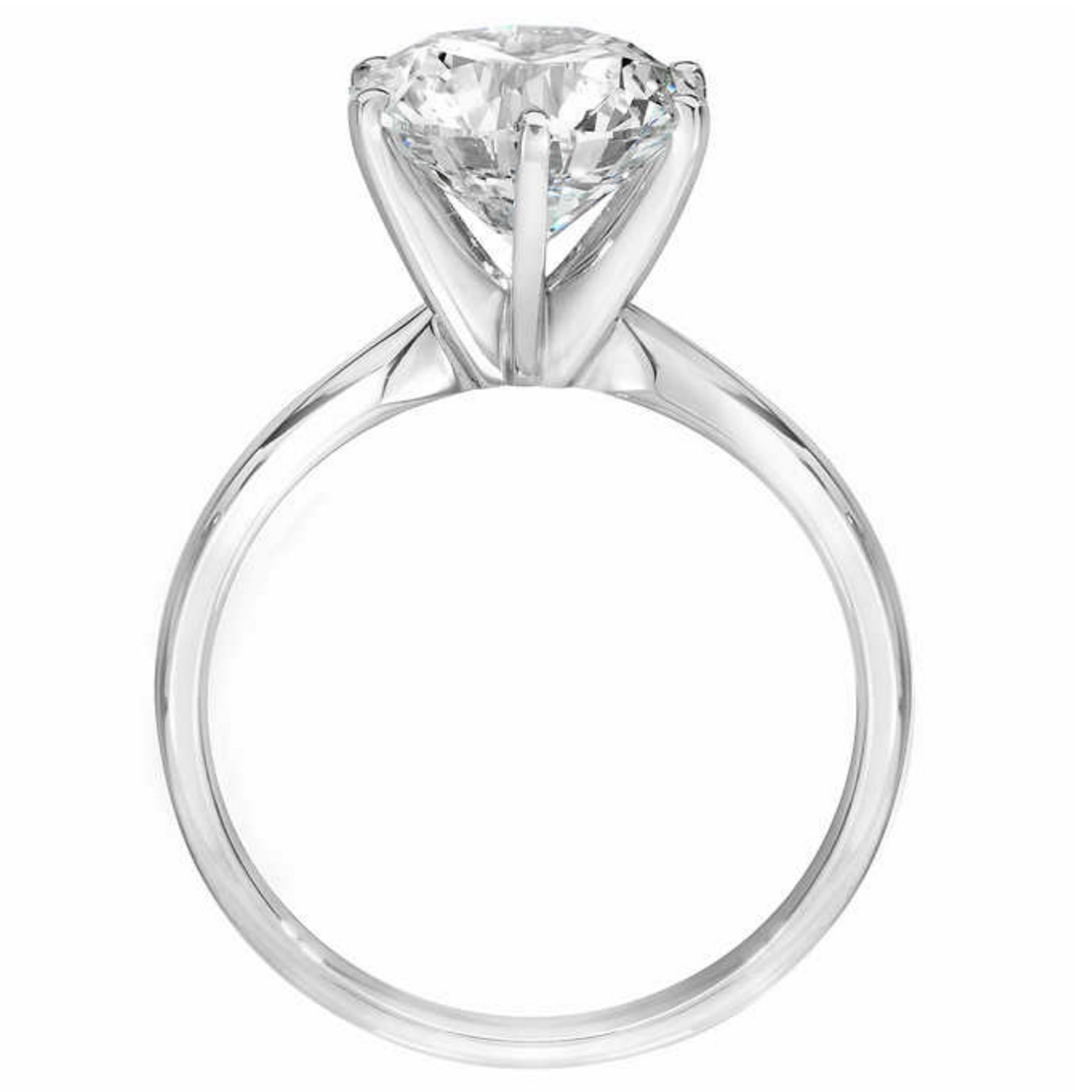 White Gold 3ct TDW Clarity Enhanced Round Diamond Solitaire Engagement ...