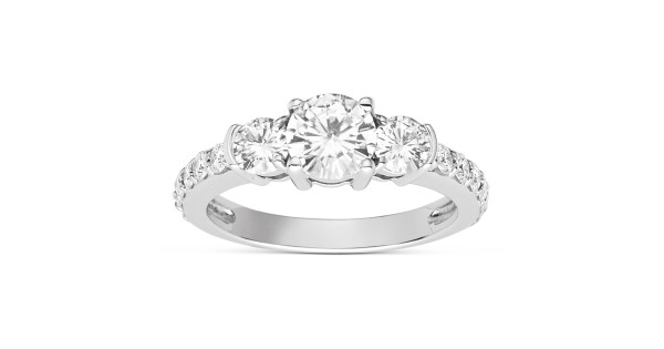 Charles & Colvard Sterling Silver 1.62 TGW Moissanite Forever Classic 3 ...